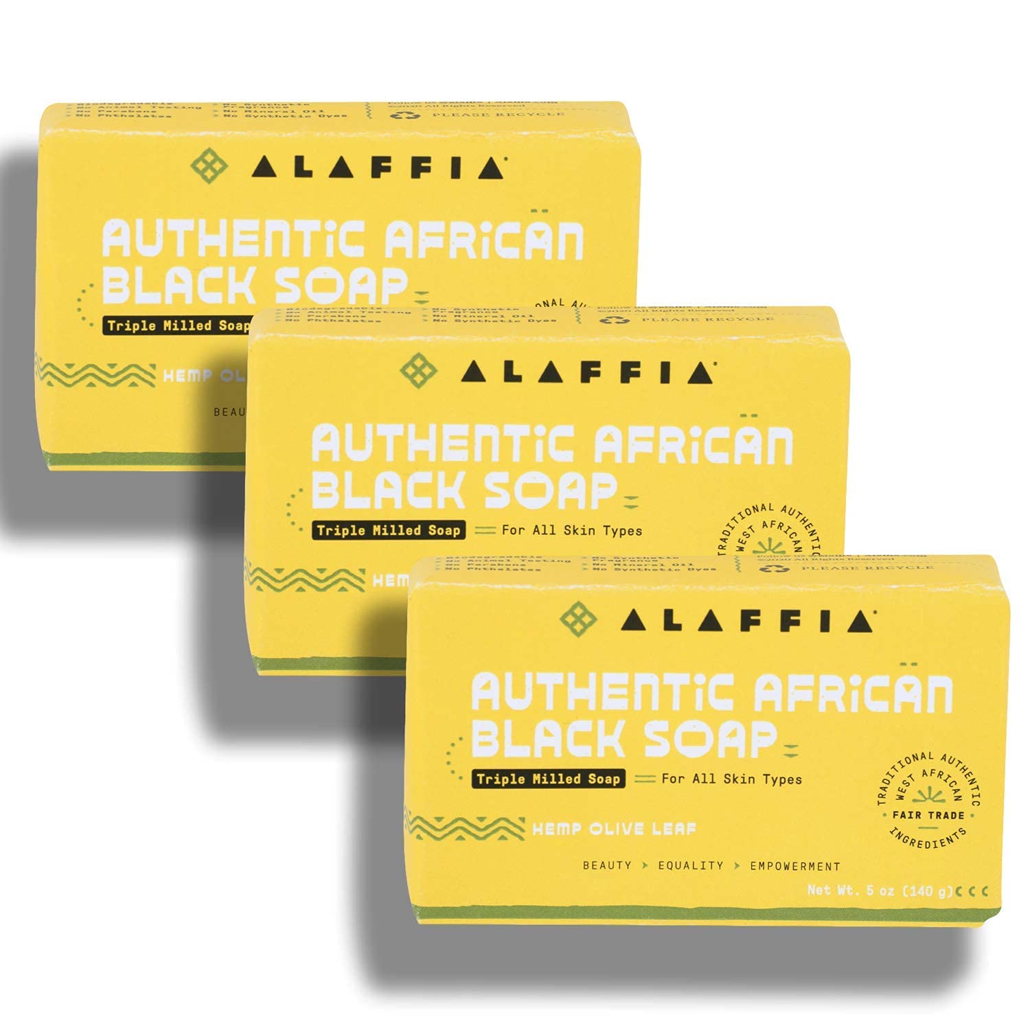 Alaffia Authentic African Black Soap Triple Milled, Long-Lasting and U ...