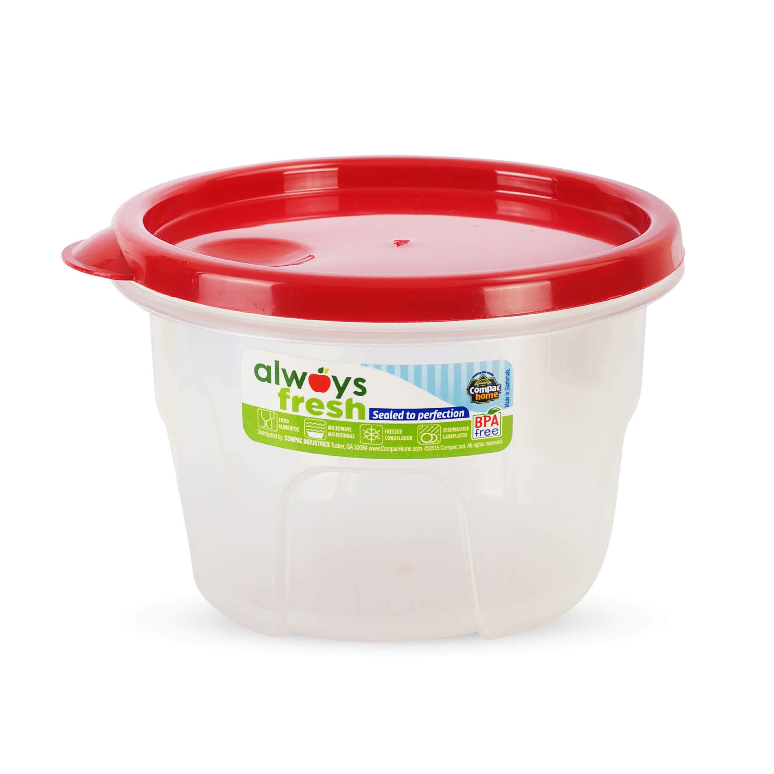 COMPAC HOME 17006 Cylinder Bowl-16oz-Red Food Storage, Portion Control ...