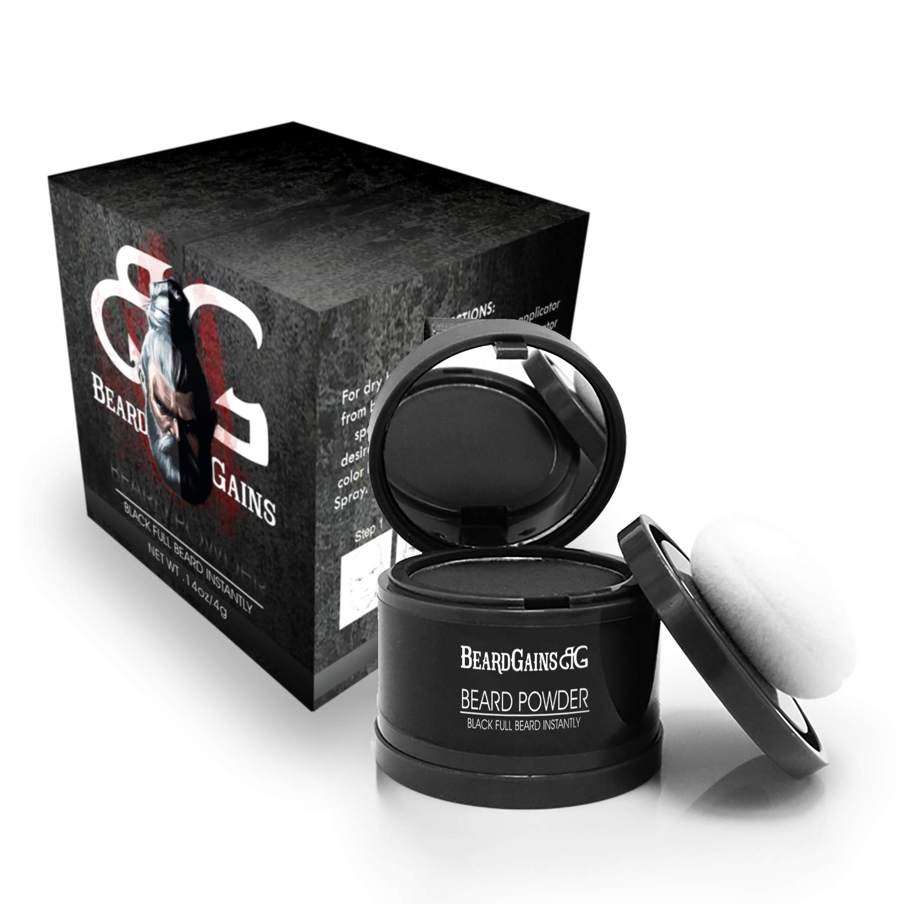 BEARD GAINS Men's Black Temporary Beard Filler, Cover-Up Bald spots, F ...