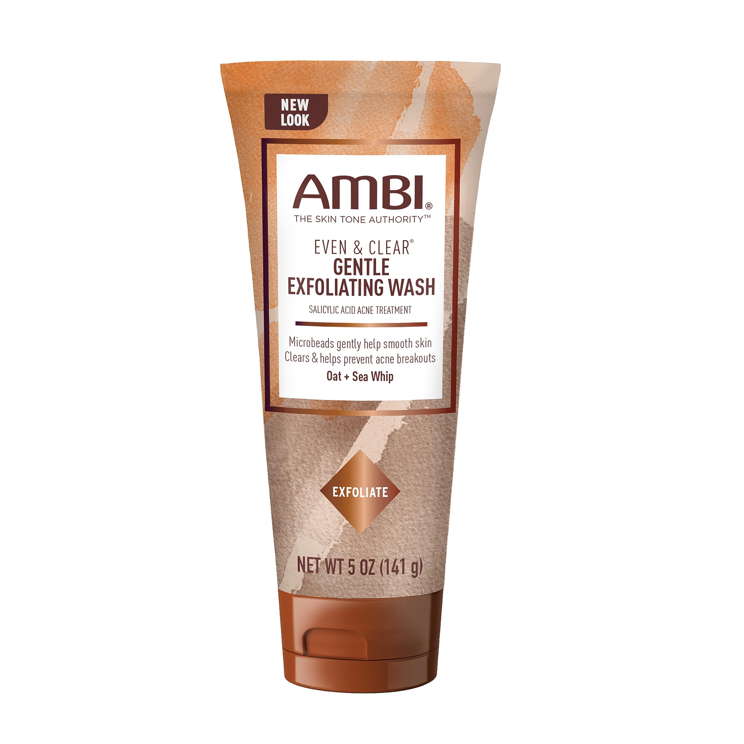 Ambi Even & Clear Gentle Exfoliating Wash with Oat and Sea Whip, Salic ...