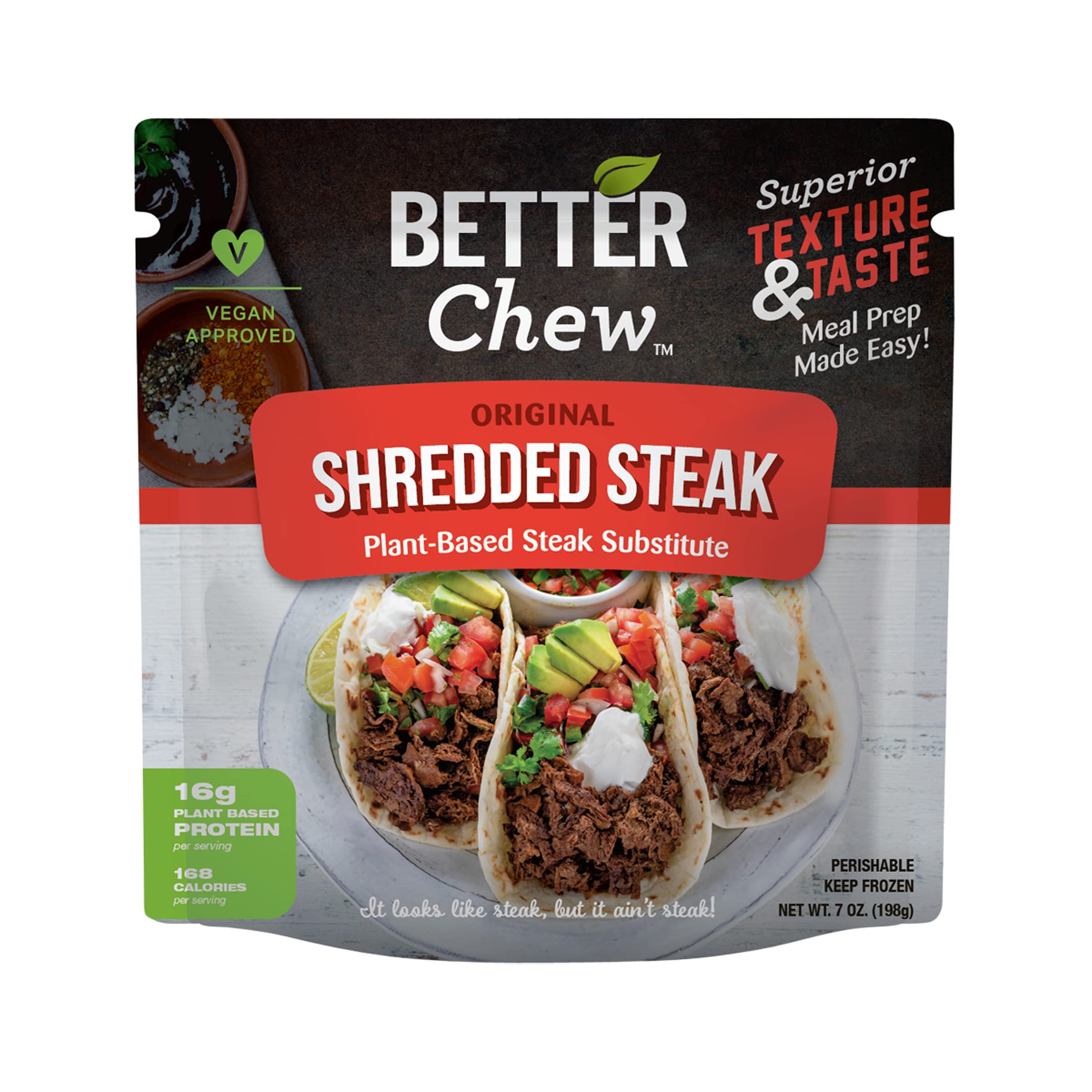 BETTER CHEW Substitute, Philly Shredded Plant Based Steak, 7 OZ ...